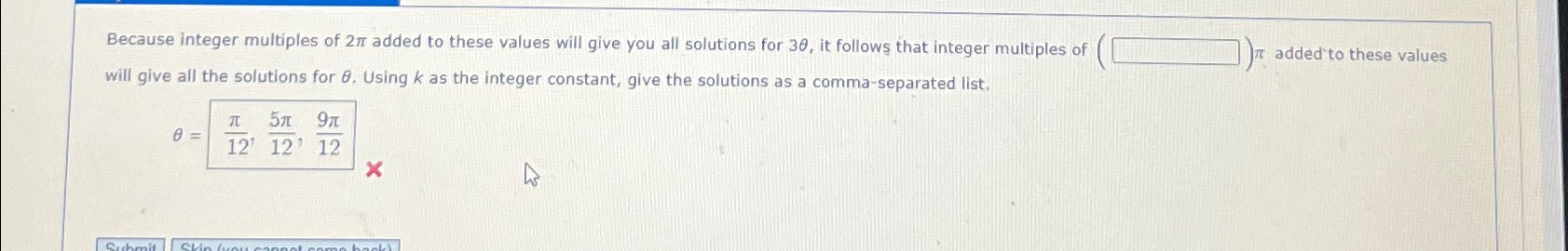 Solved Because integer multiples of 2π ﻿added to these | Chegg.com