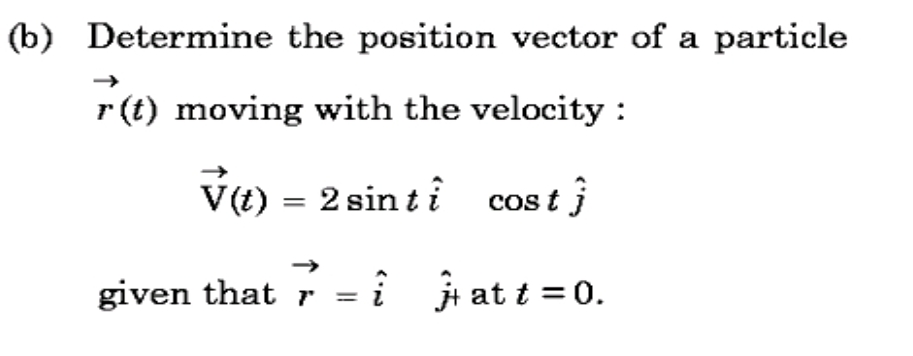 Solved (b) ﻿Determine the position vector of a particle | Chegg.com