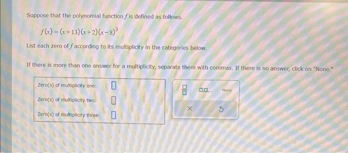 Solved Suppose that the polynomial function f is defined as | Chegg.com