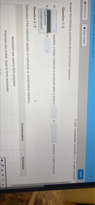Solved try with our een Unit 6 Read Aloud Rate Content Du | Chegg.com