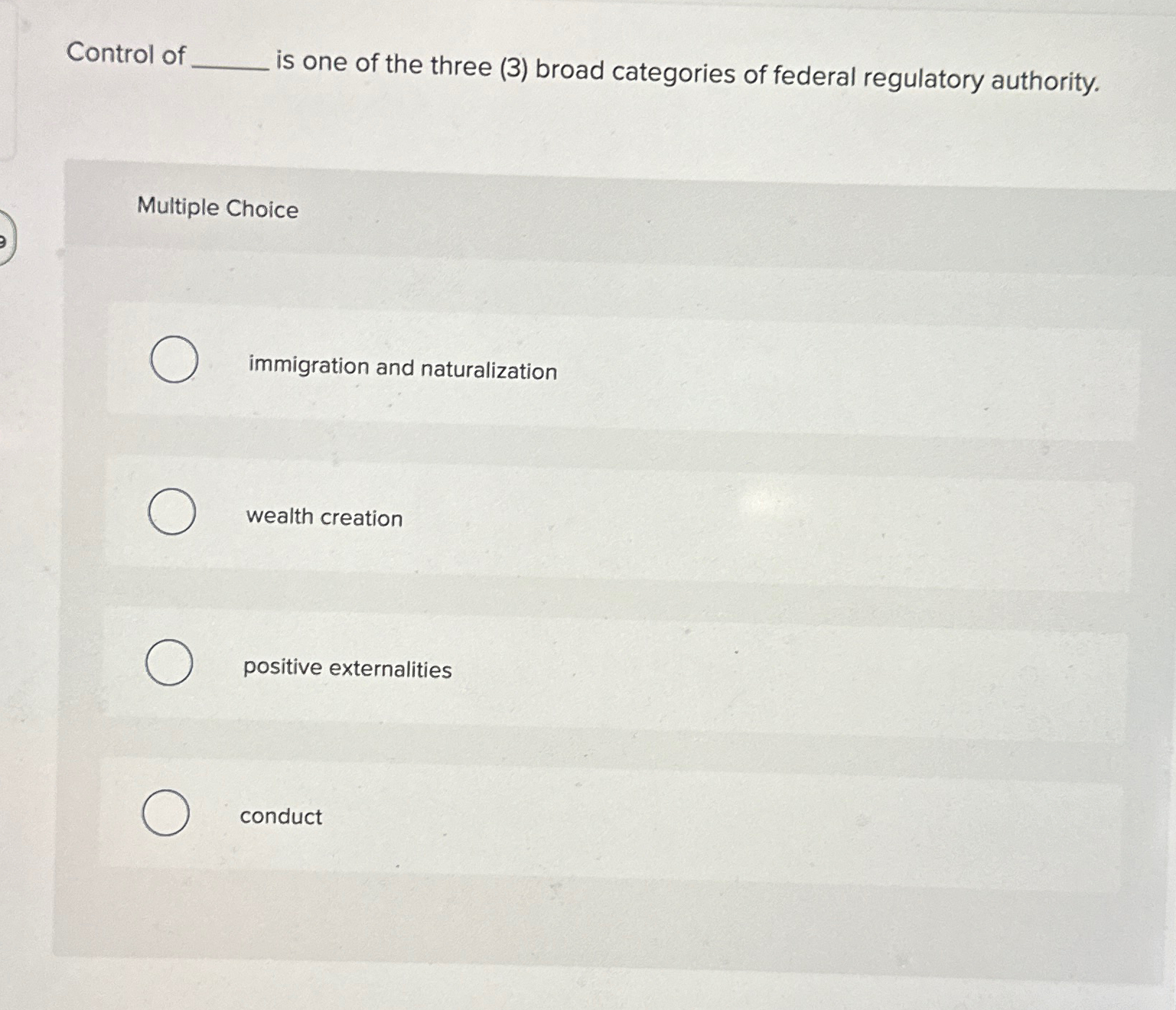 Solved Control of is one of the three (3) ﻿broad categories | Chegg.com