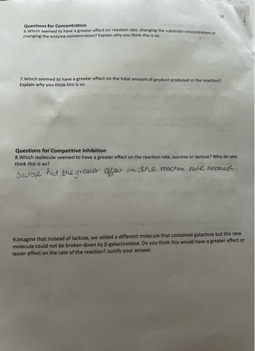 Solved Questions for Concentration 6. Which seemed to have a | Chegg.com