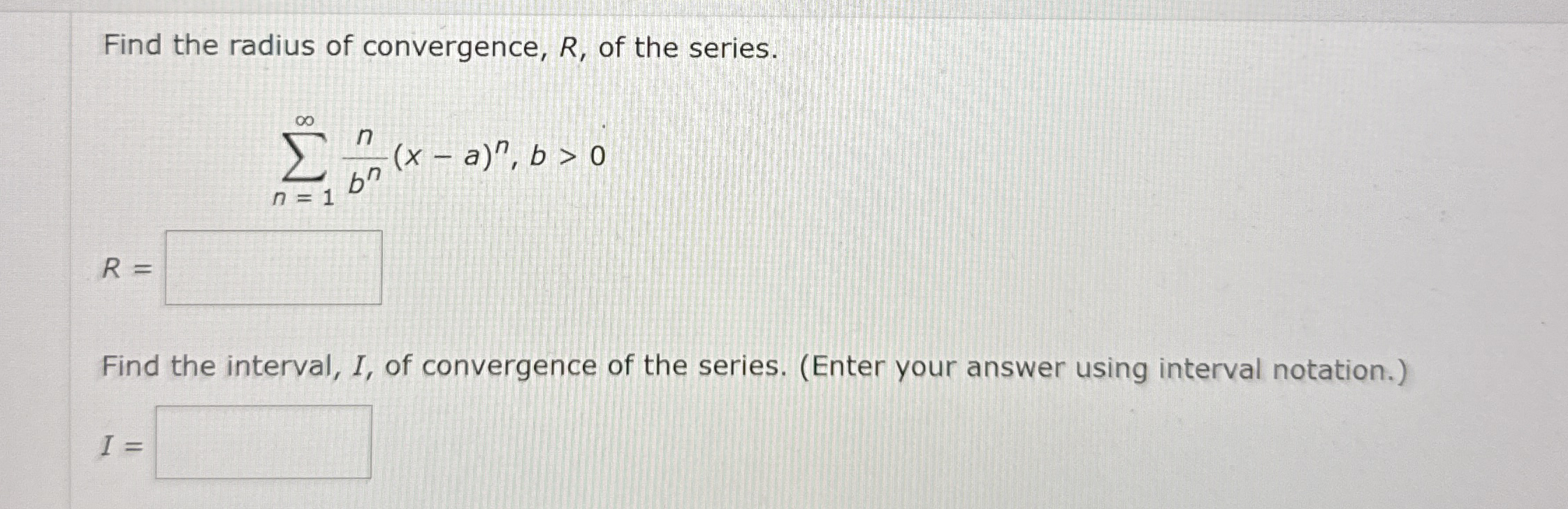 Solved Find the radius of convergence, R, ﻿of the | Chegg.com