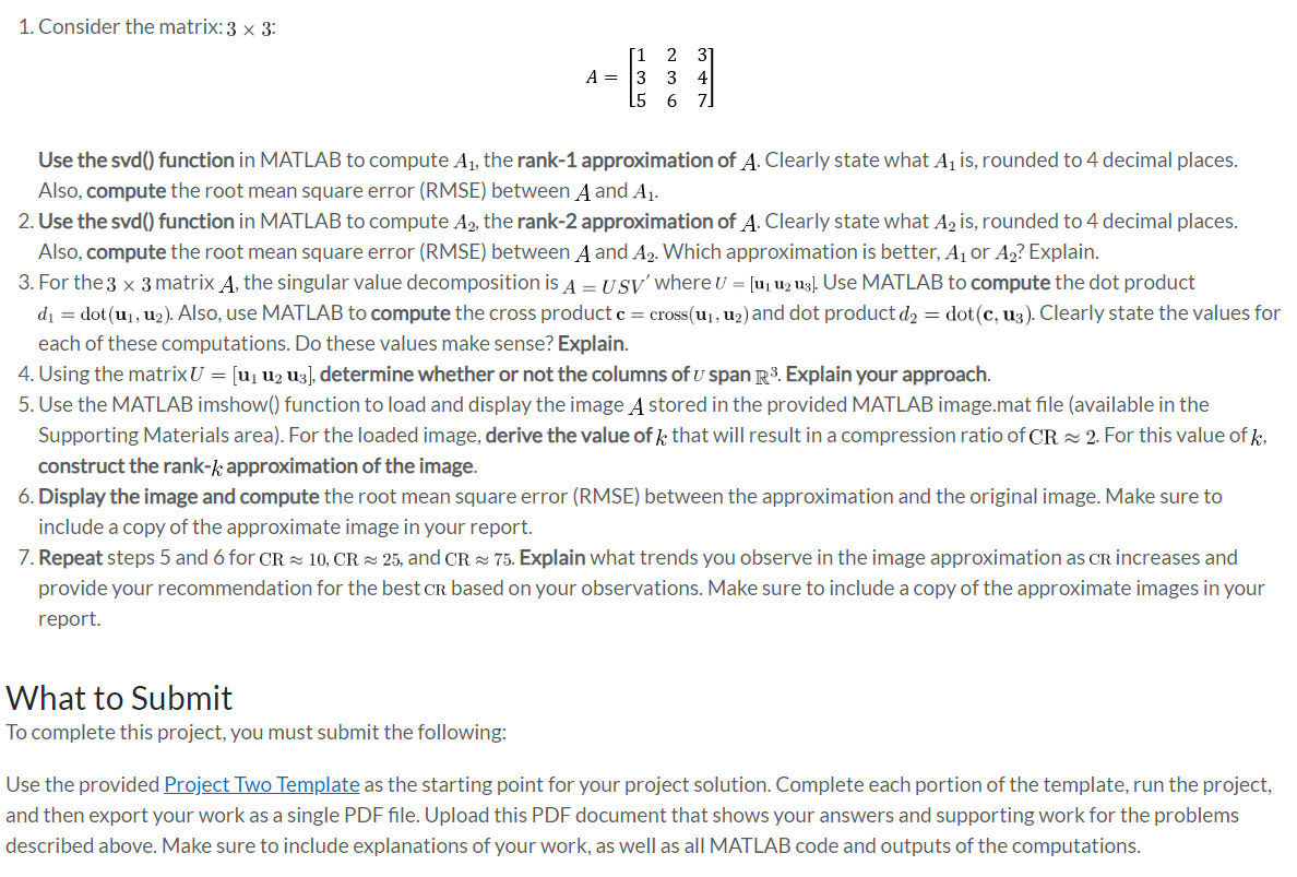 Solved Consider the matrix: 3×3 ﻿:A=[123334567]Use the svd() | Chegg.com