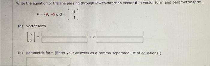 Solved Write The Equation Of The Line Passing Through P With
