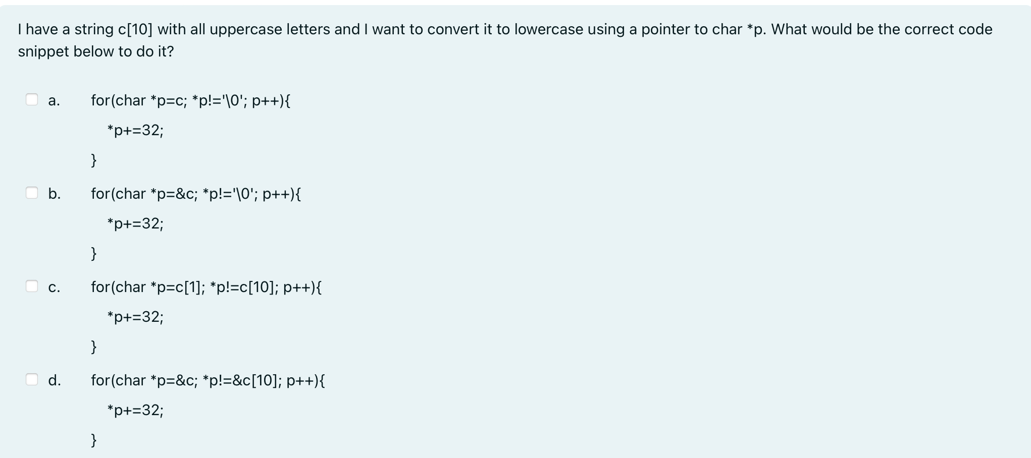 Solved I have a string c[10] ﻿with all uppercase letters and | Chegg.com