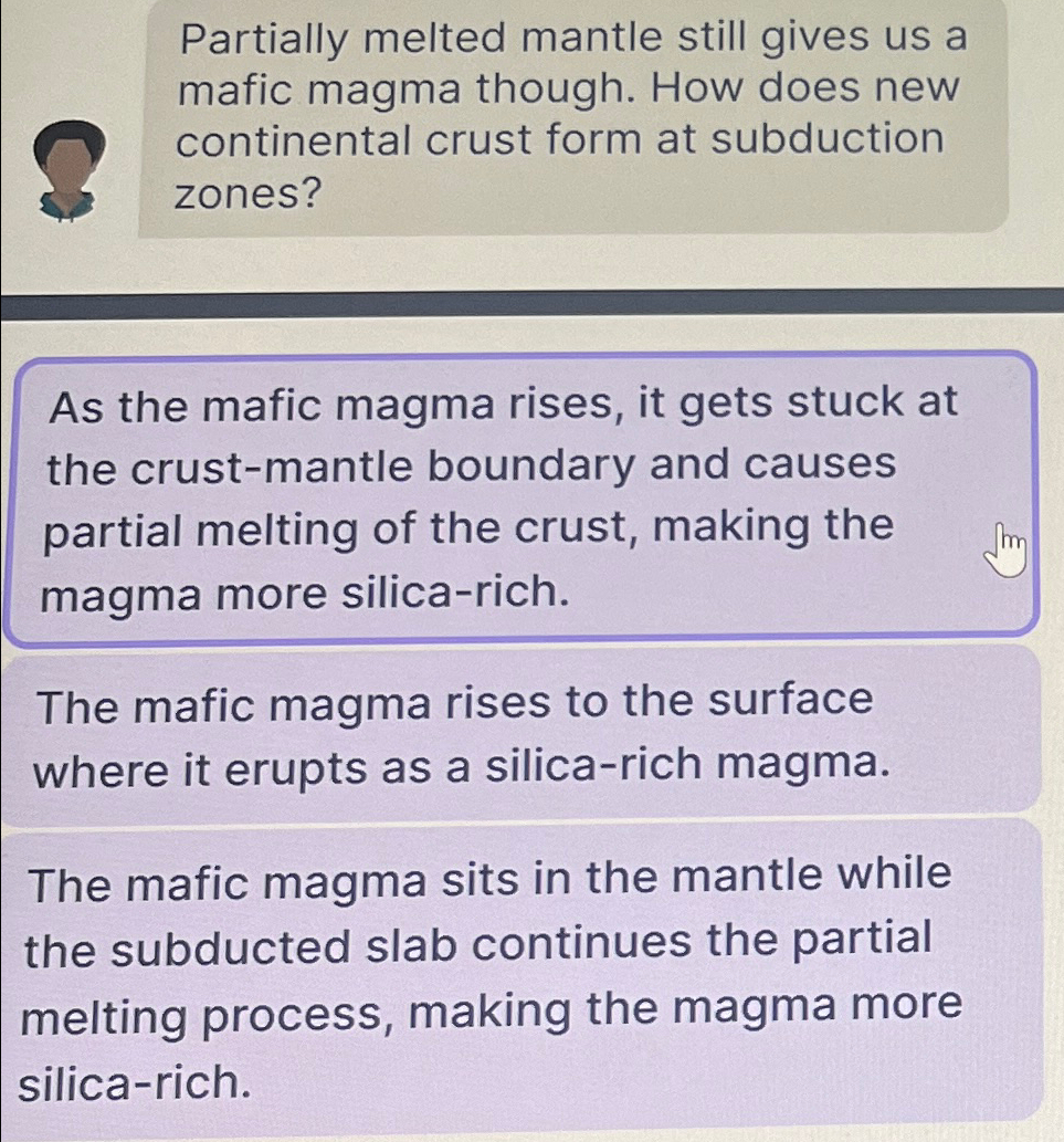 Solved Partially melted mantle still gives us a mafic magma | Chegg.com