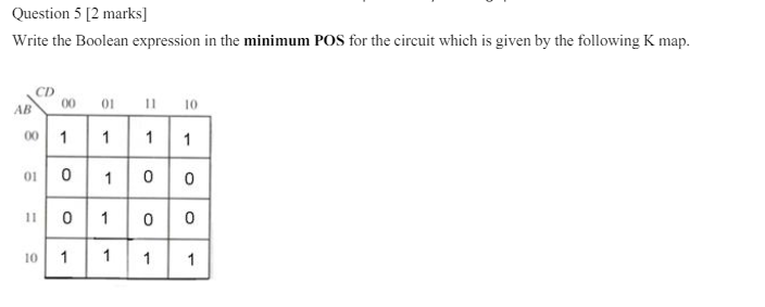 Solved Question 5 [2 ﻿marks]Write the Boolean expression in | Chegg.com