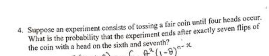 Solved 4. Suppose an experiment consists of tossing a fair | Chegg.com