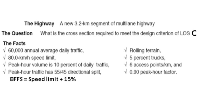 Solved The Highway A new 3.2-km segment of multilane highway | Chegg.com