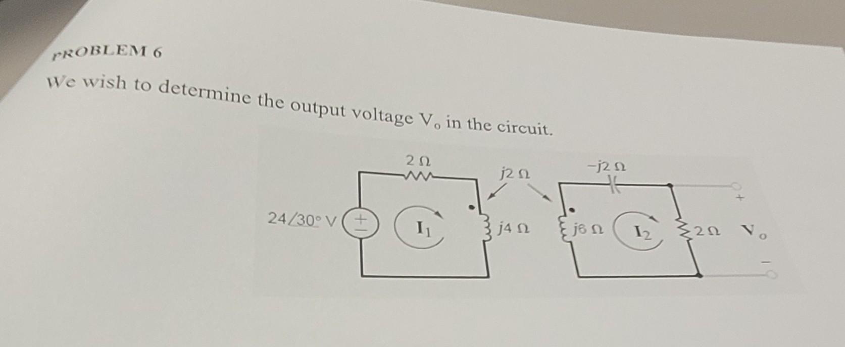 Solved We wish to determine the output voltage V0 in the | Chegg.com
