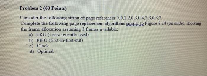 Solved Problem 2 (60 Points) Consider the following string | Chegg.com