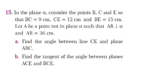 Solved = 15. In the plane c, consider the points B, C and E | Chegg.com