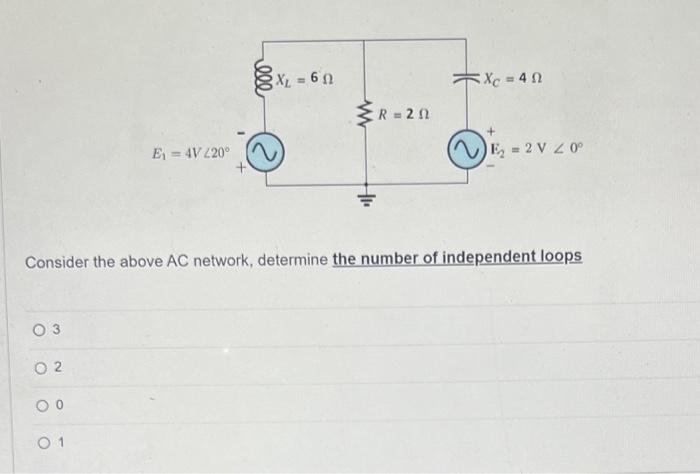 Solved Consider the above AC network, determine the number | Chegg.com