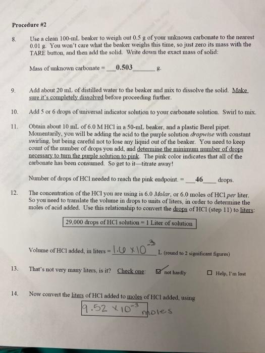 Solved 6.0 moles HCl = 1 Liter) - The Moles of HCI added | Chegg.com