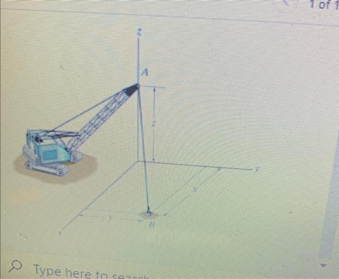 Solved The cable is attached to the boom at A and to point B | Chegg.com