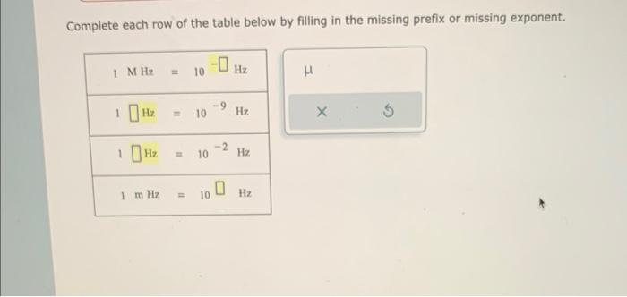 Solved Complete each row of the table below by filling in | Chegg.com