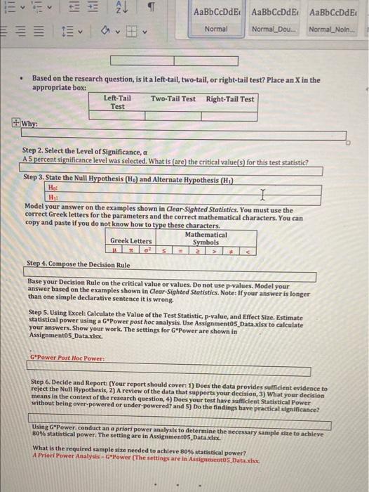Solved Exercise 2: Step 1: Test Set-up This test is a two | Chegg.com