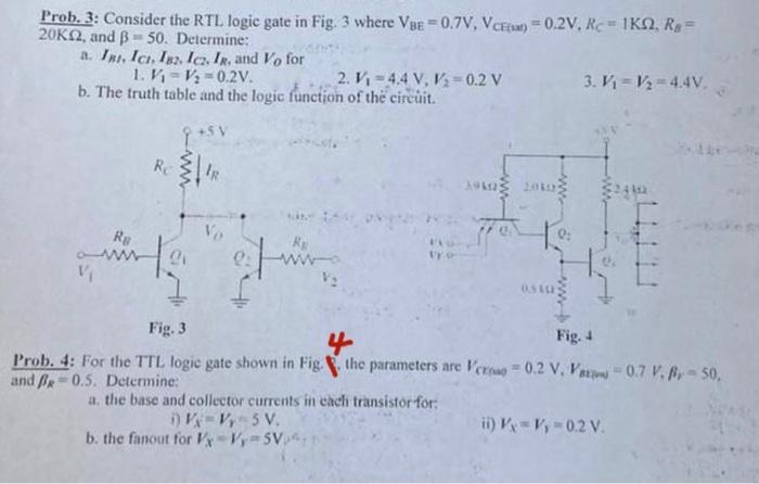 Prob. 3: Consider the RTL logic gate in Fig. 3 where | Chegg.com