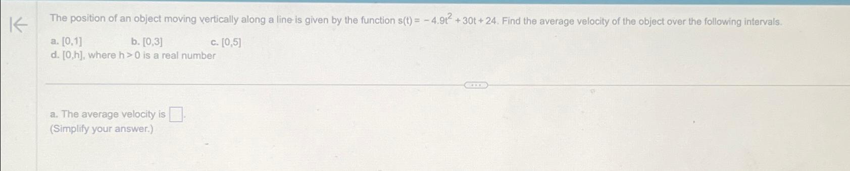 Solved The position of an object moving vertically along a | Chegg.com