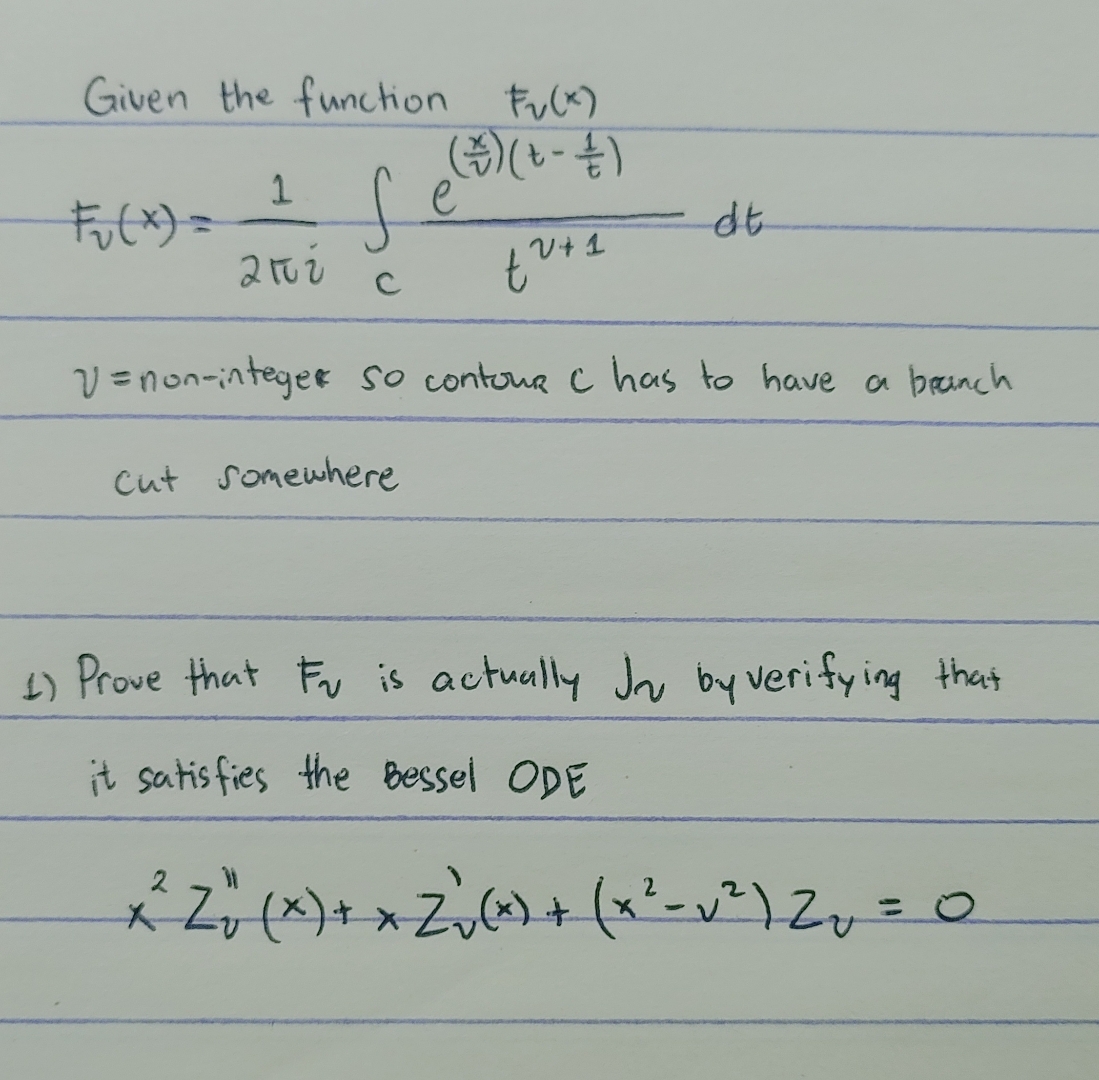 Solved Given the function Fv(x)Prove that Fv is actually Jv | Chegg.com