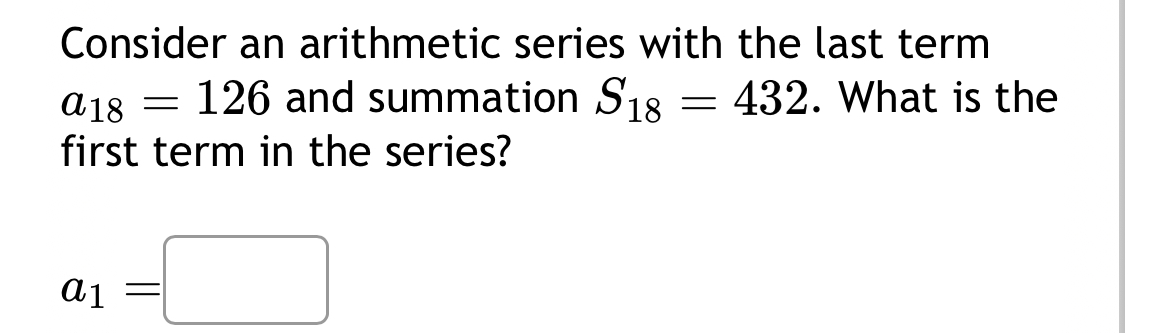 Solved Consider an arithmetic series with the last term | Chegg.com