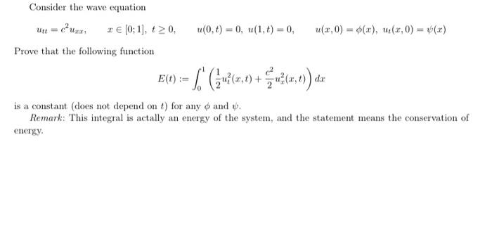 Solved Consider the wave equation | Chegg.com