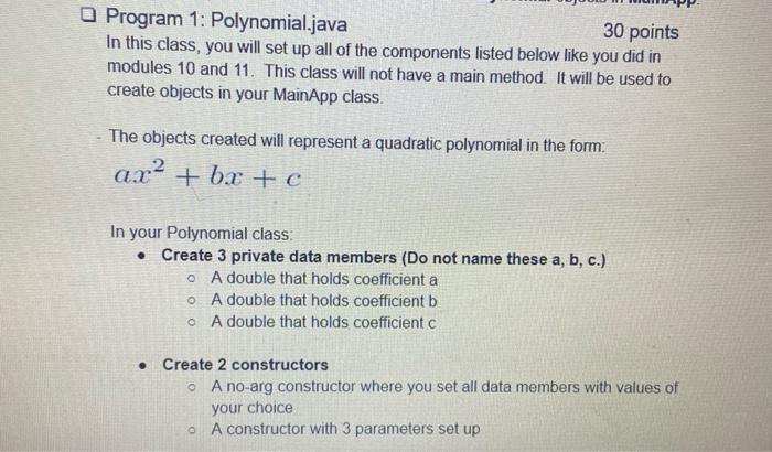Solved This is in Java. this is a polynomial storage and | Chegg.com
