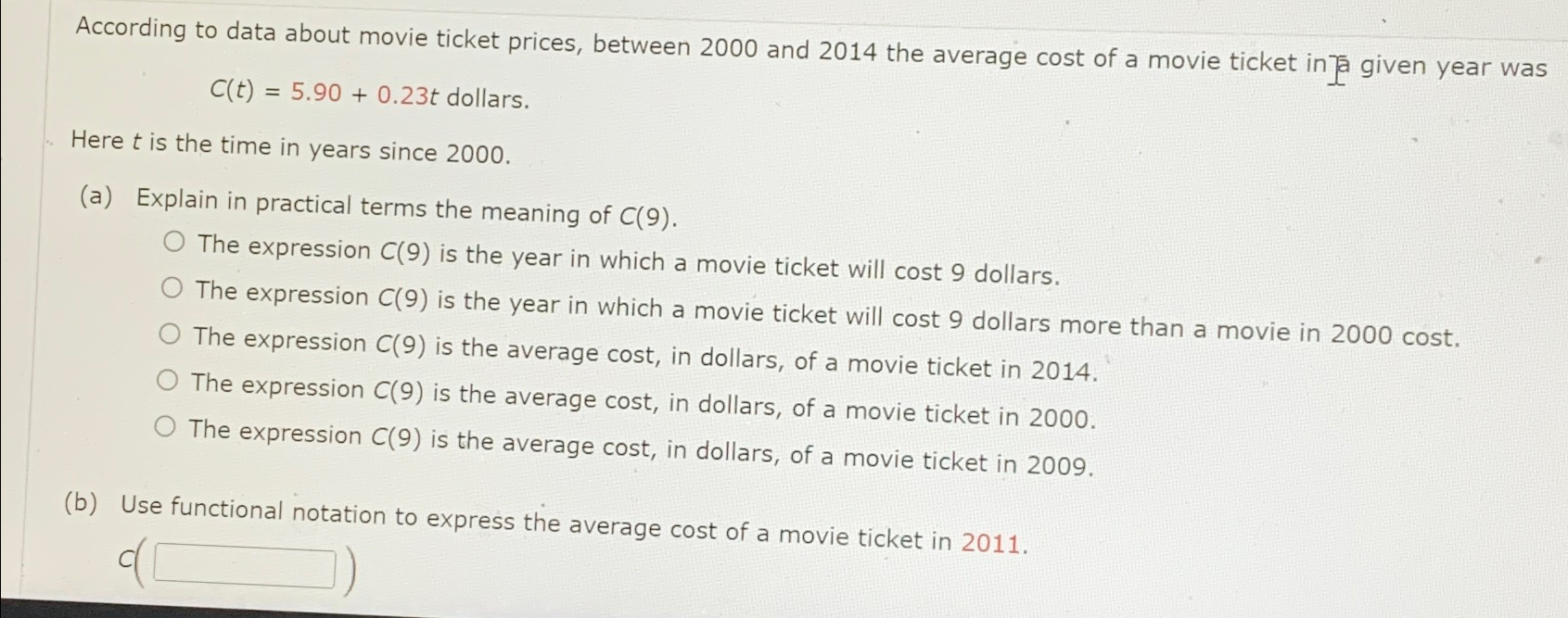Solved According to data about movie ticket prices, between | Chegg.com