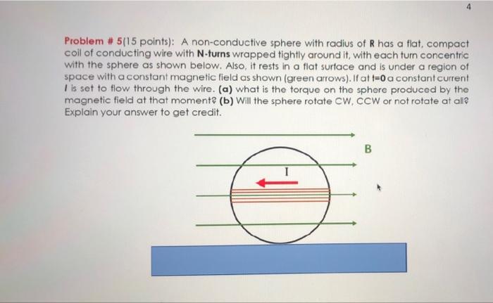 Solved Problem # 5/15 points): A non-conductive sphere with | Chegg.com