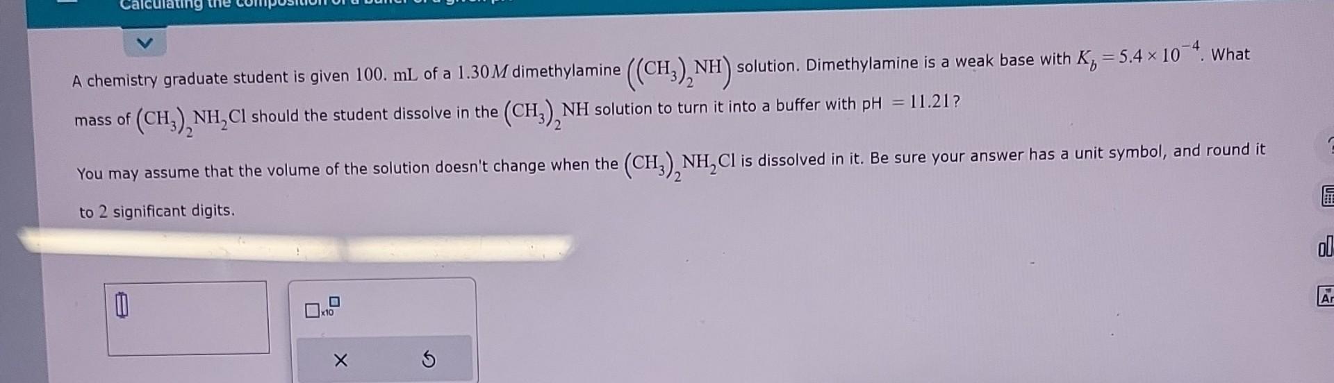 Solved A chemistry graduate student is given 100.mL of a | Chegg.com
