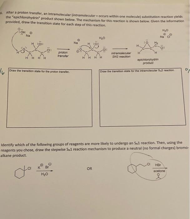 Solved After a proton transfer, an intramolecular | Chegg.com