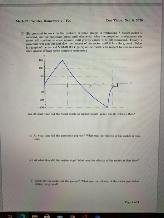 Solved Math 251 Written Homework 2-F20 Due Thurs. Oct. 8, | Chegg.com