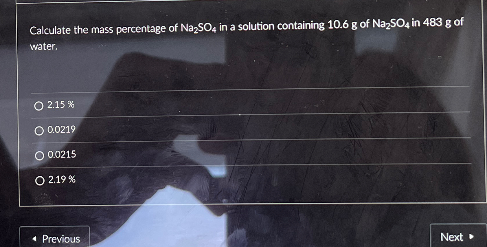 Solved Calculate the mass percentage of Na2SO4 ﻿in a | Chegg.com