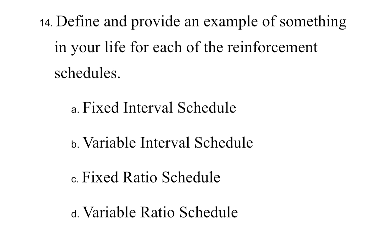 Solved Define and provide an example of something in your | Chegg.com