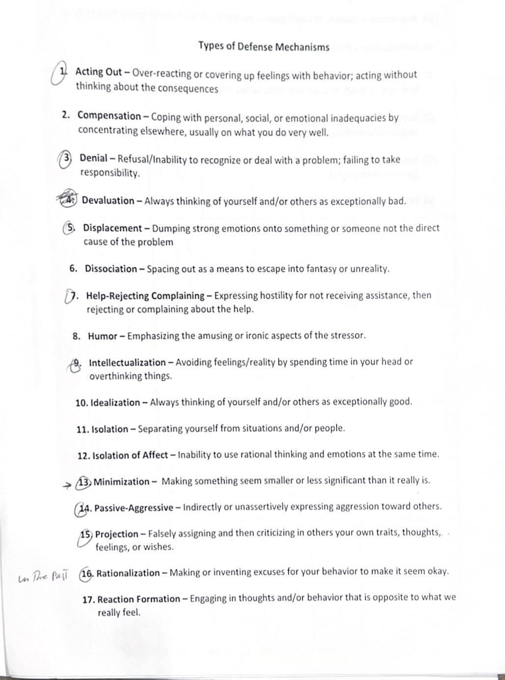 Solved Types of Defense MechanismsActing Out-Over-reacting | Chegg.com