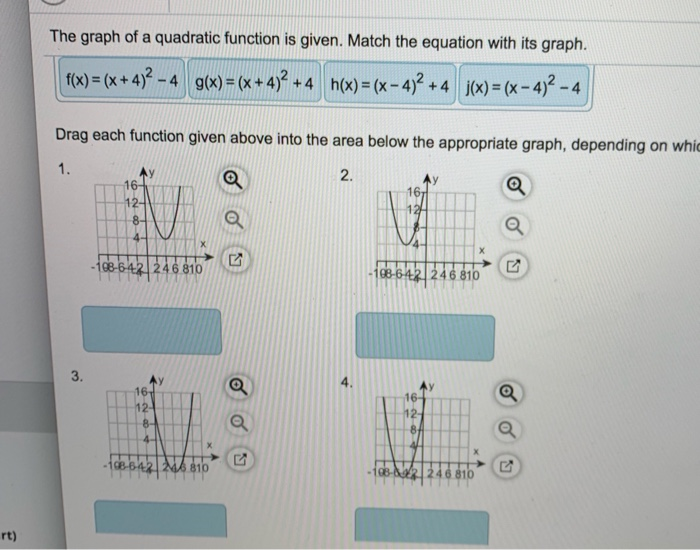 Solved The graph of a quadratic function is given. Match the | Chegg.com