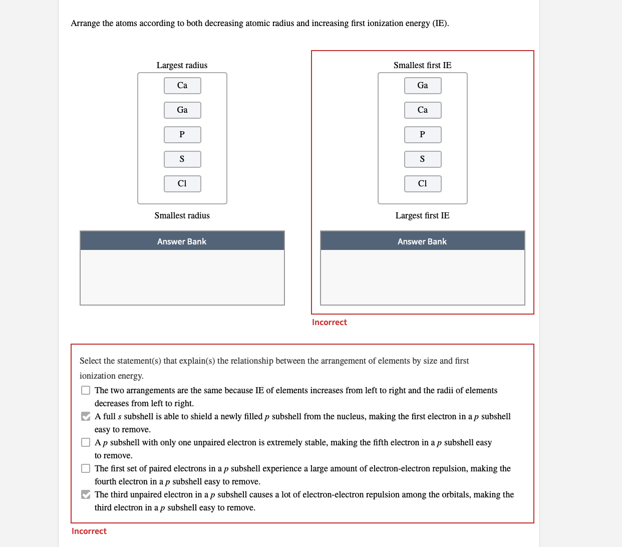 Solved Atomic radius arrangement solved in descending order | Chegg.com