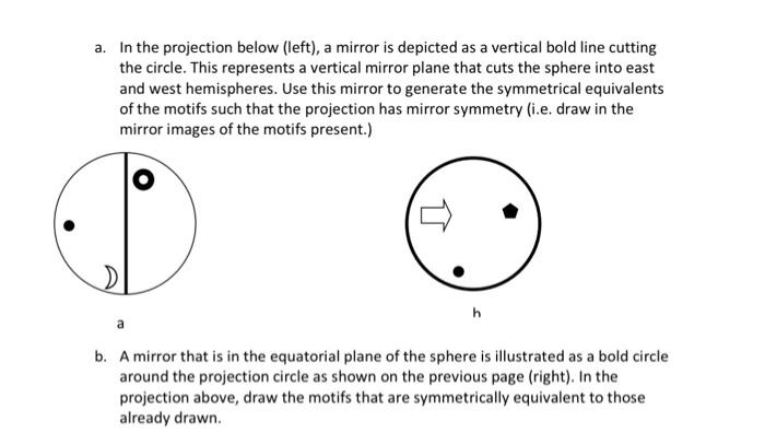 Solved a. In the projection below (left), a mirror is | Chegg.com