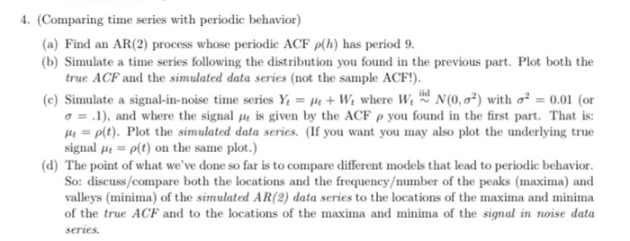 4. (Comparing time series with periodic behavior) (a) | Chegg.com