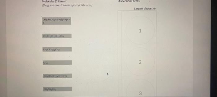 Solved arrange the following molecules according to the | Chegg.com