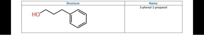 Solved HO Structure: Name: 3-phenyl-1-propanol 100 | Chegg.com