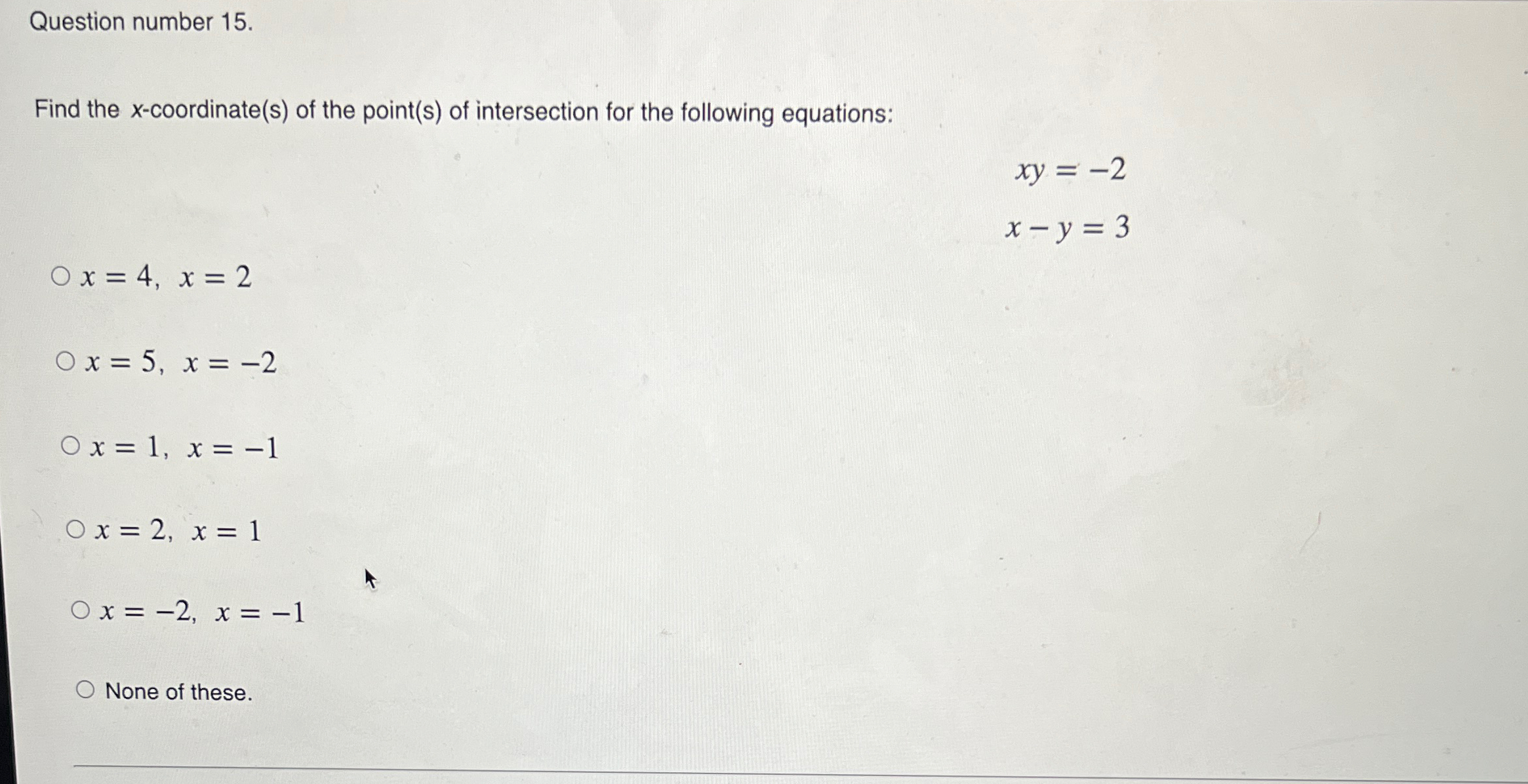 Solved Question number 15.Find the x-coordinate(s) ﻿of the | Chegg.com