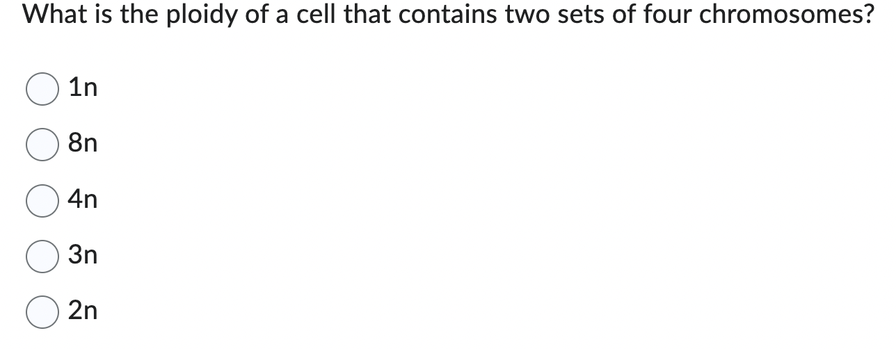 Solved What is the ploidy of a cell that contains two sets | Chegg.com