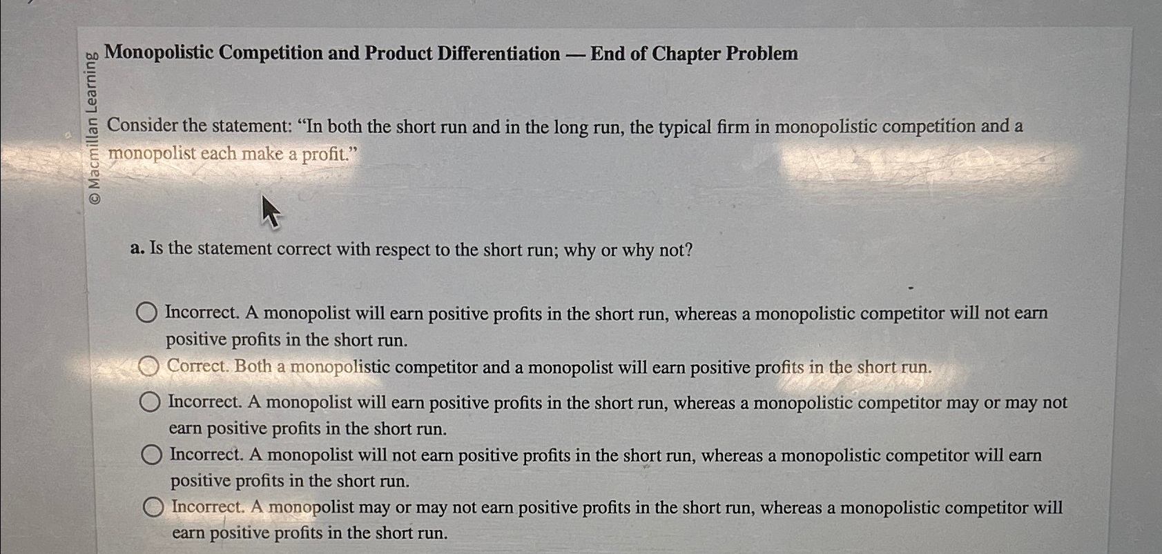 Solved Monopolistic Competition and Product Differentiation | Chegg.com