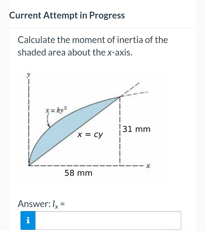 Solved Current Attempt in Progress Calculate the moment of | Chegg.com