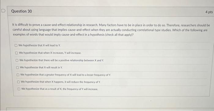 Solved It is difficult to prove a cause-and-effect | Chegg.com