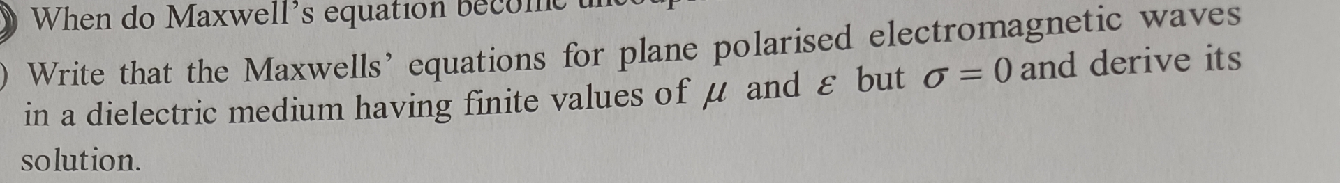 Solved Write That The Maxwells Equations For Plane