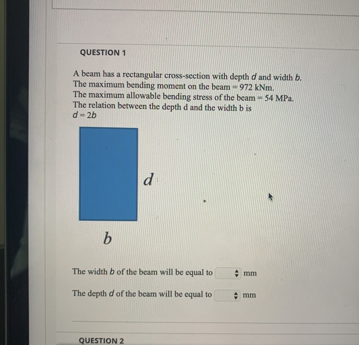 Solved QUESTION 1 A beam has a rectangular cross-section | Chegg.com