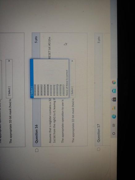 Solved The appropriate 32-bit mask thesis (Select Question | Chegg.com